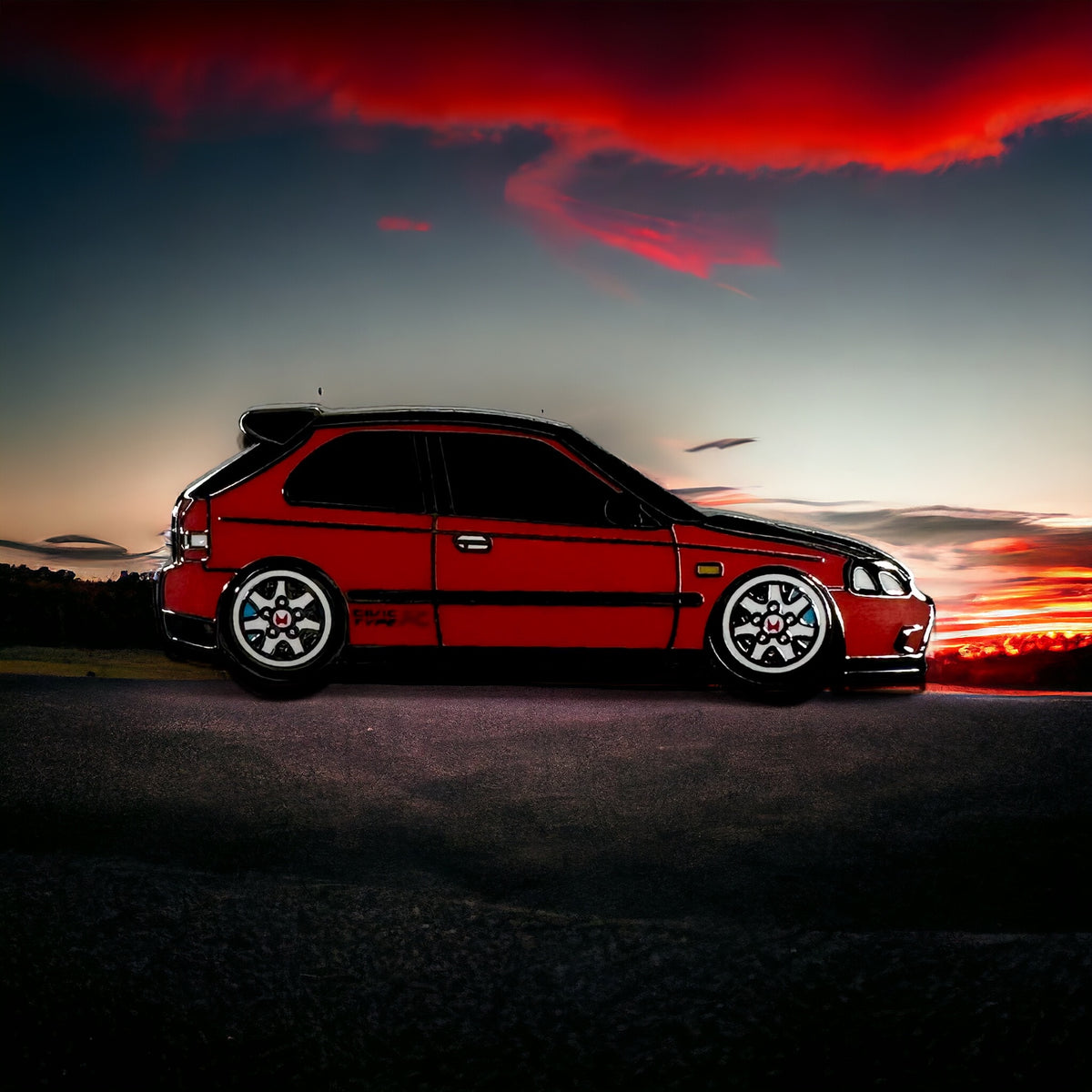 Limited edition EK9 Honda Civic Hatchback pin – Buki Pins