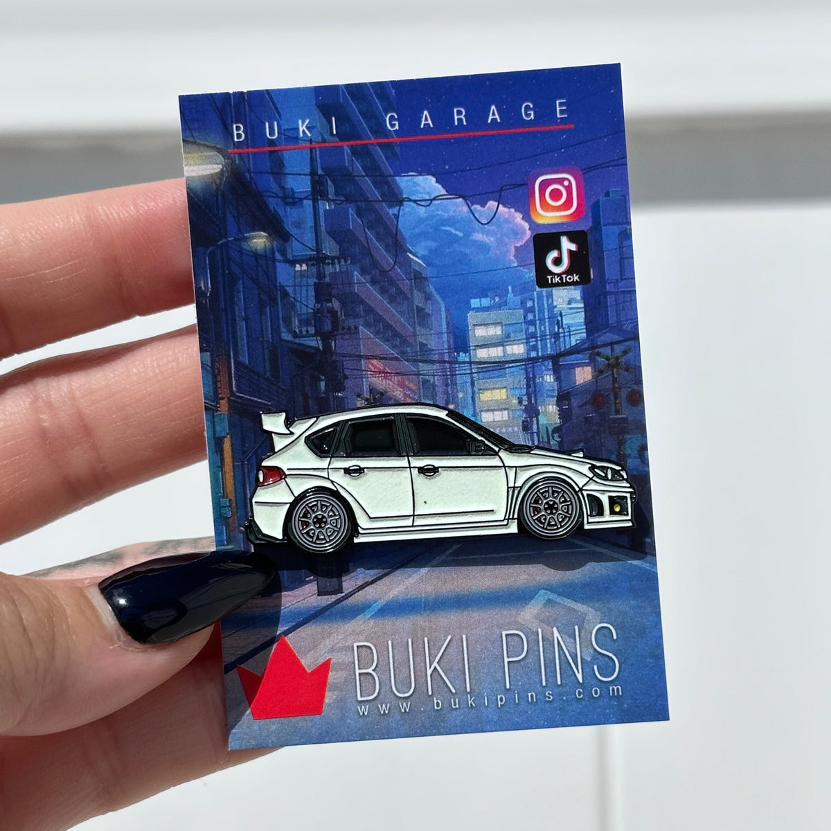 Subaru STI Hatch Stink Eye Pin – Buki Pins